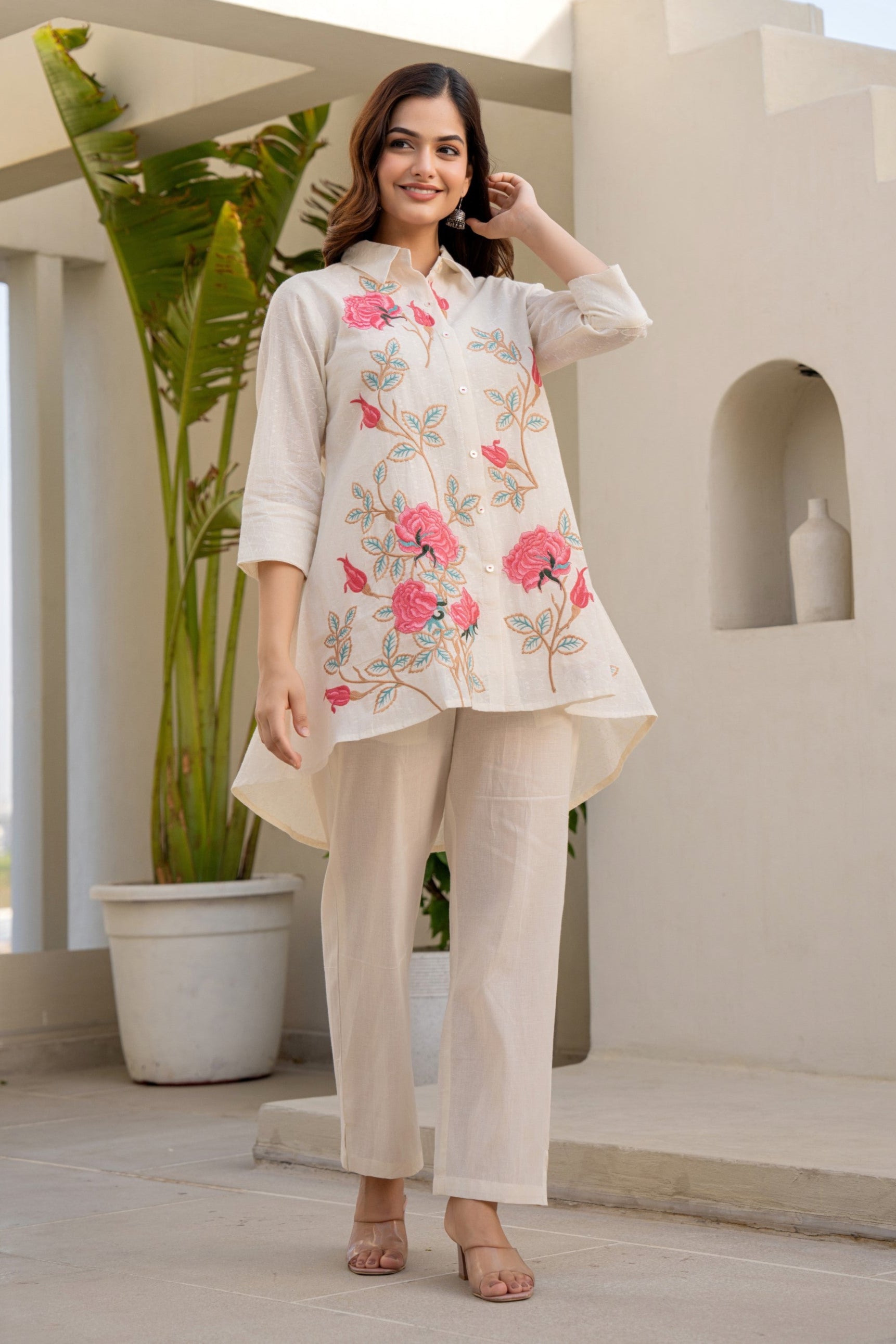 SNEHA BRINK EMBROIDERED COTTON CO-ORD SET – Autumn Lane Clothing